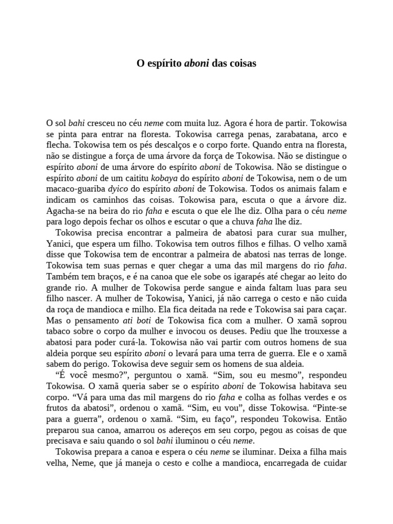 O Espírito Aboni Das Coisas | PDF