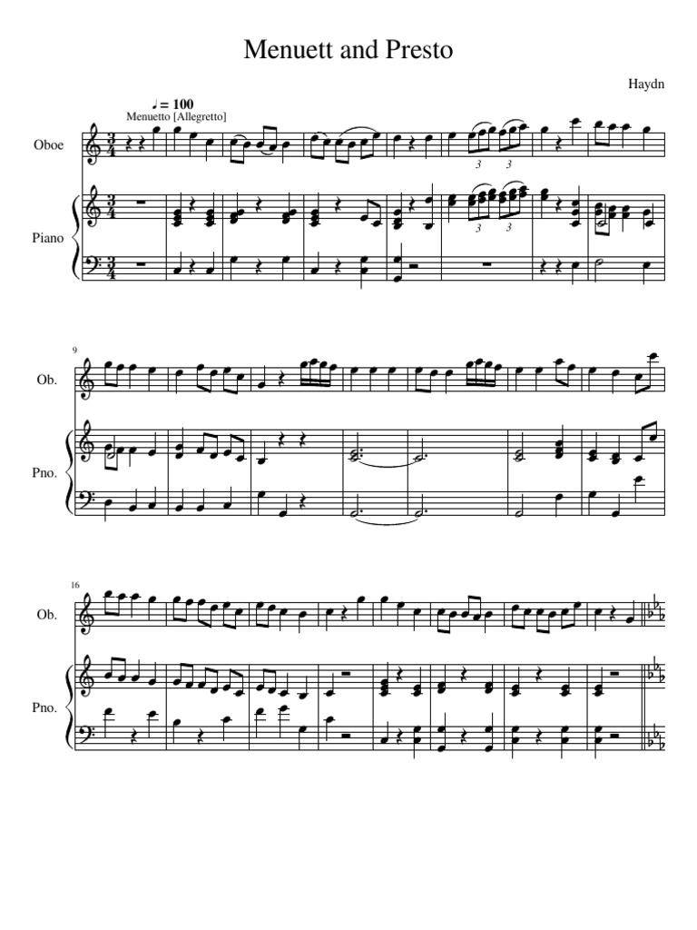 Menuetto and Presto From Trio V | PDF