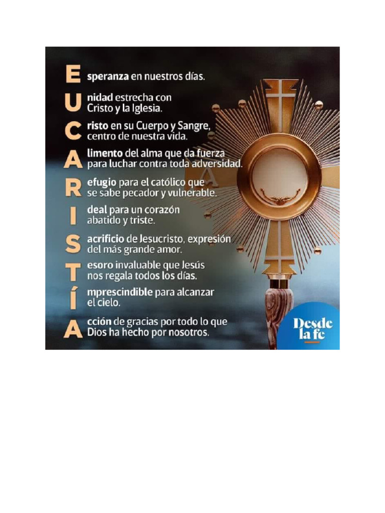 Acrostico Sobre Eucaristia | PDF