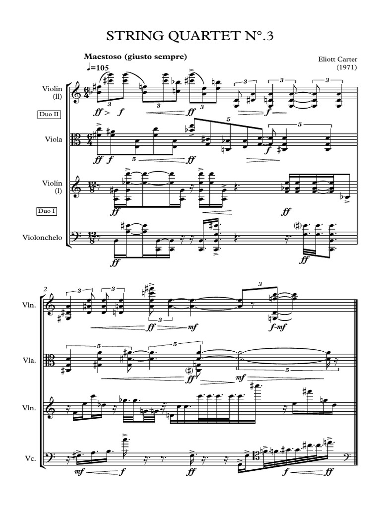 STRING QUARTET #3 - Partitura Completa | PDF