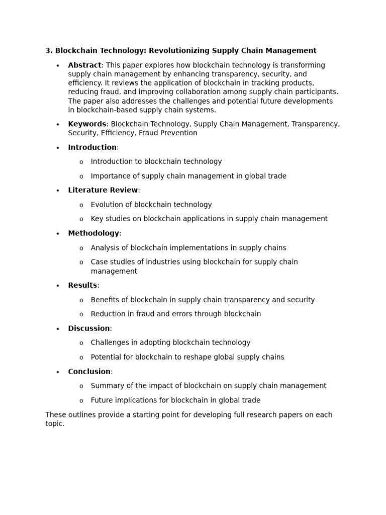 Blockchain Technology Revolutionizing Supply Chain Management Pdf
