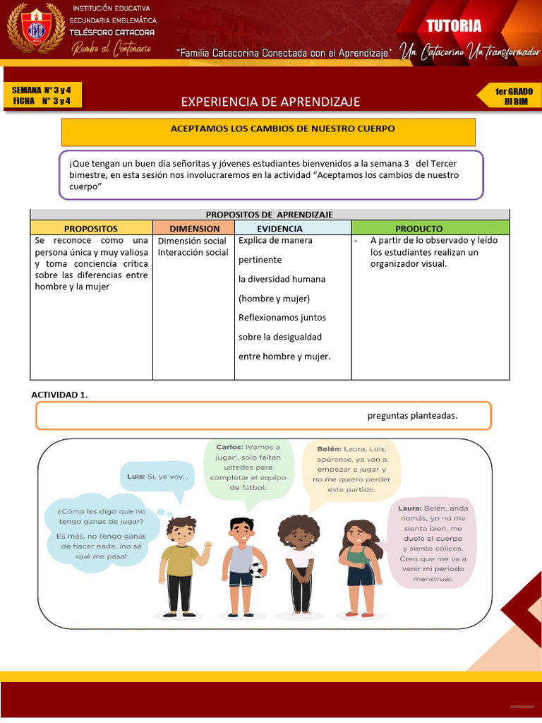 TUT1° - IIIBIM - 3 y 4 | PDF