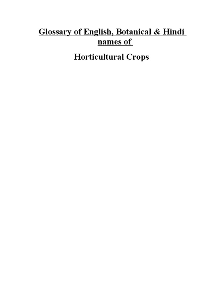 Horticultural Crop Names Guide | PDF | Science & Mathematics