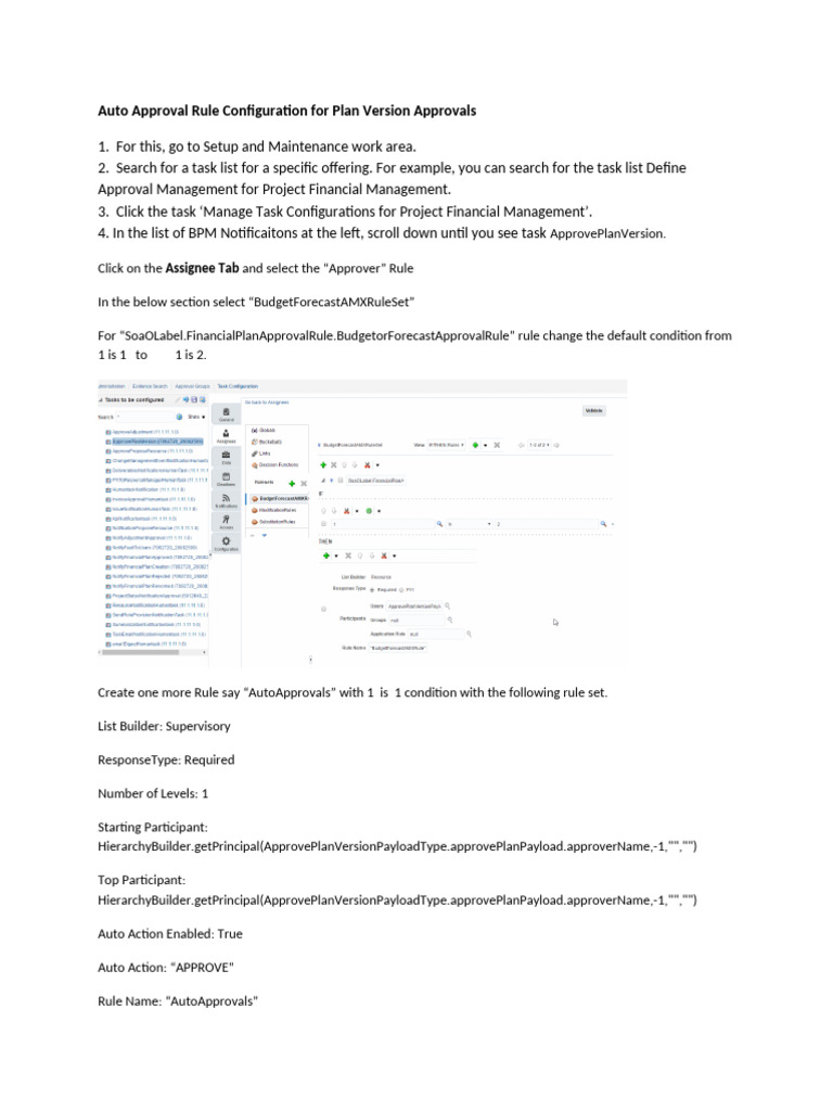 Auto Approval Rule Configuration For Plan Version Approvals | PDF