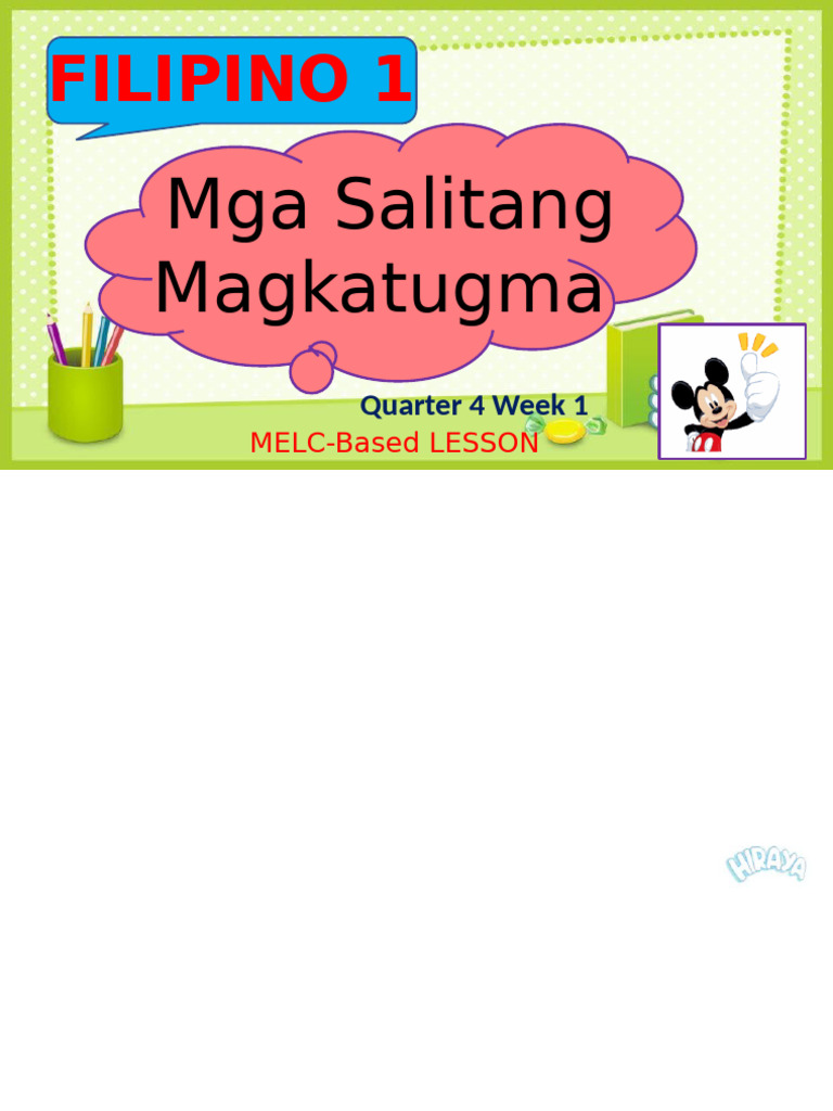 COT 2 in FILIPINO Q4 Week 1 | PDF