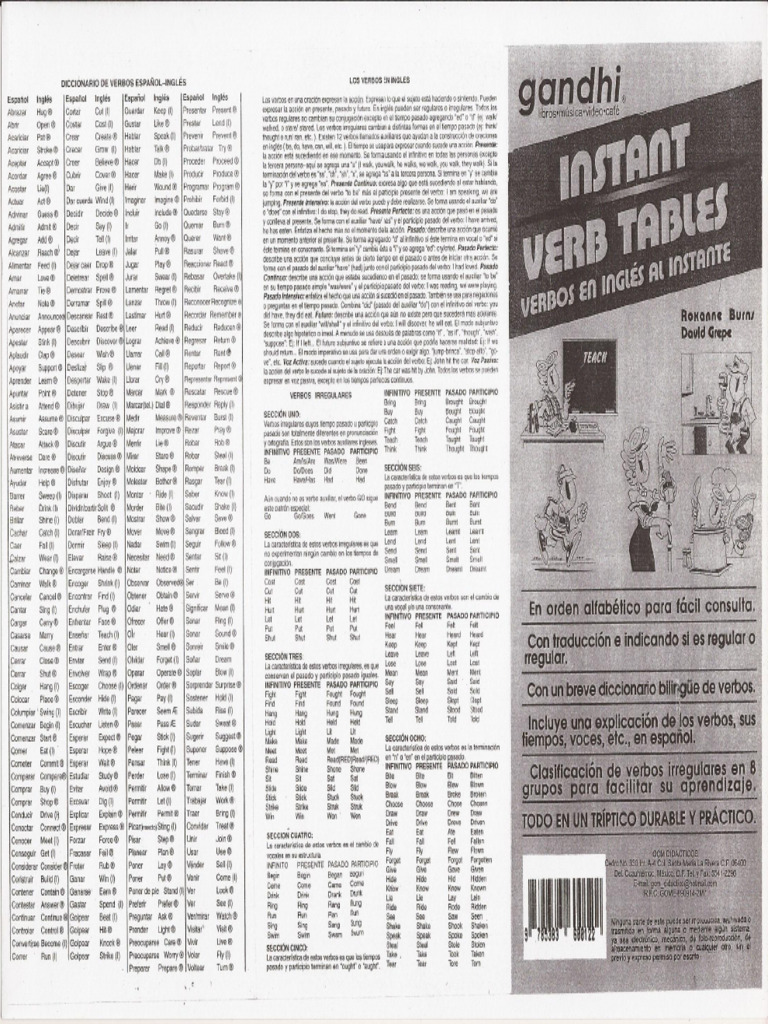 Toaz - Info Instant Verb Table 1 PR | PDF