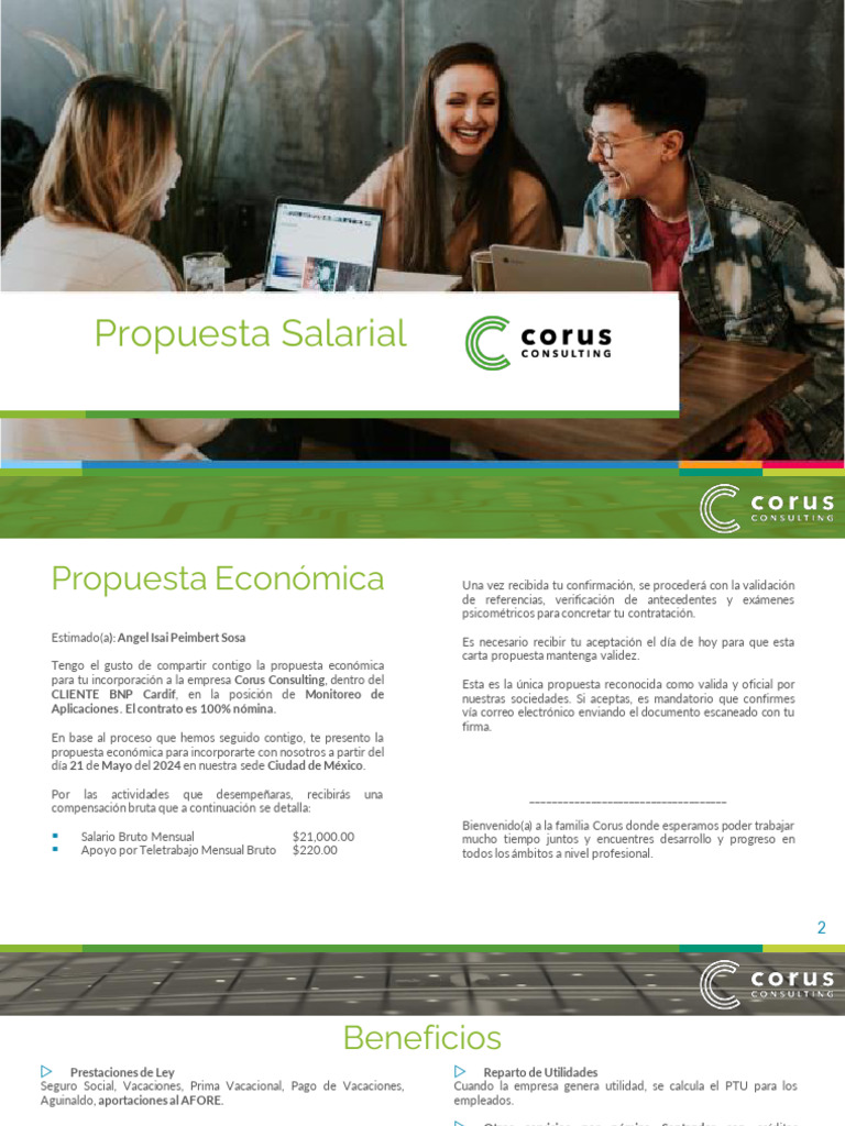 CORUS-At-F-19 Propuesta Económica - Angel Isai Peimbert Sosa | PDF