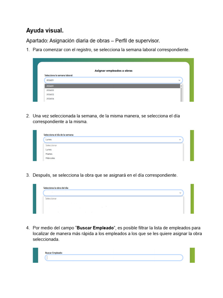 Ayuda Visual - Asignación de Obras | PDF