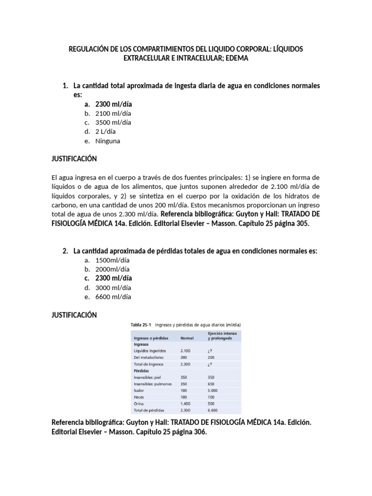 Capitulo 25 Regulación de Los Compartimientos Del Liquido Corporal | PDF | Edema | Sodio
