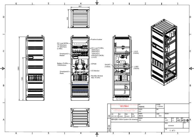 FP2 48V 1000A System-Proposal GA Drawing V0.2 | PDF
