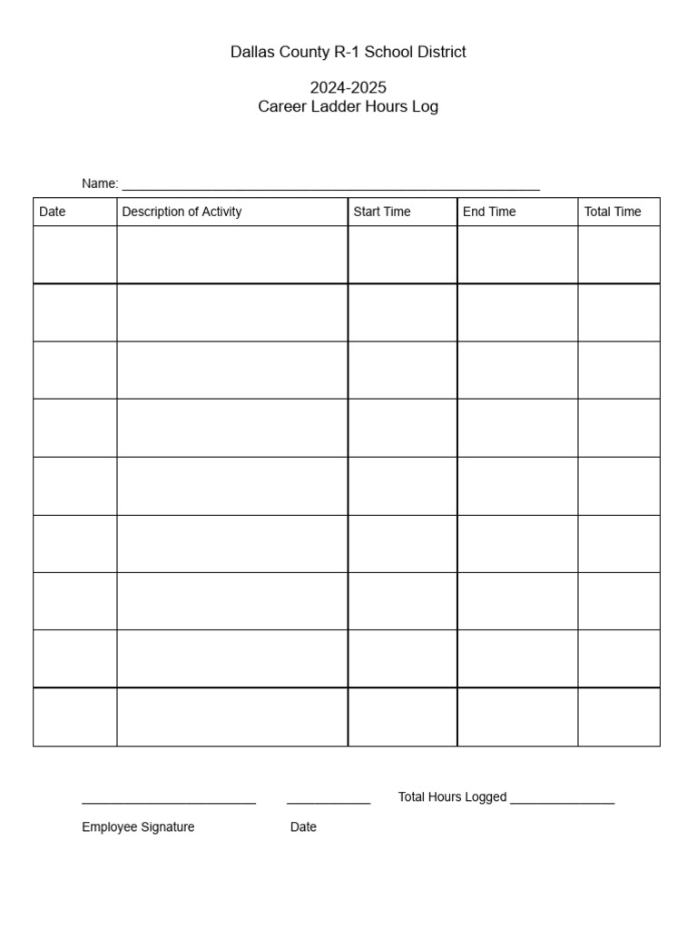 Career Ladder Hours Log | PDF