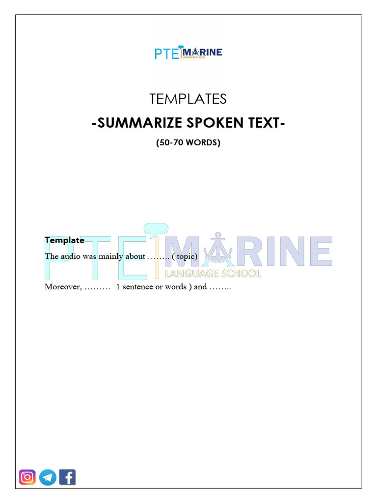 Summarize Spoken Text | PDF