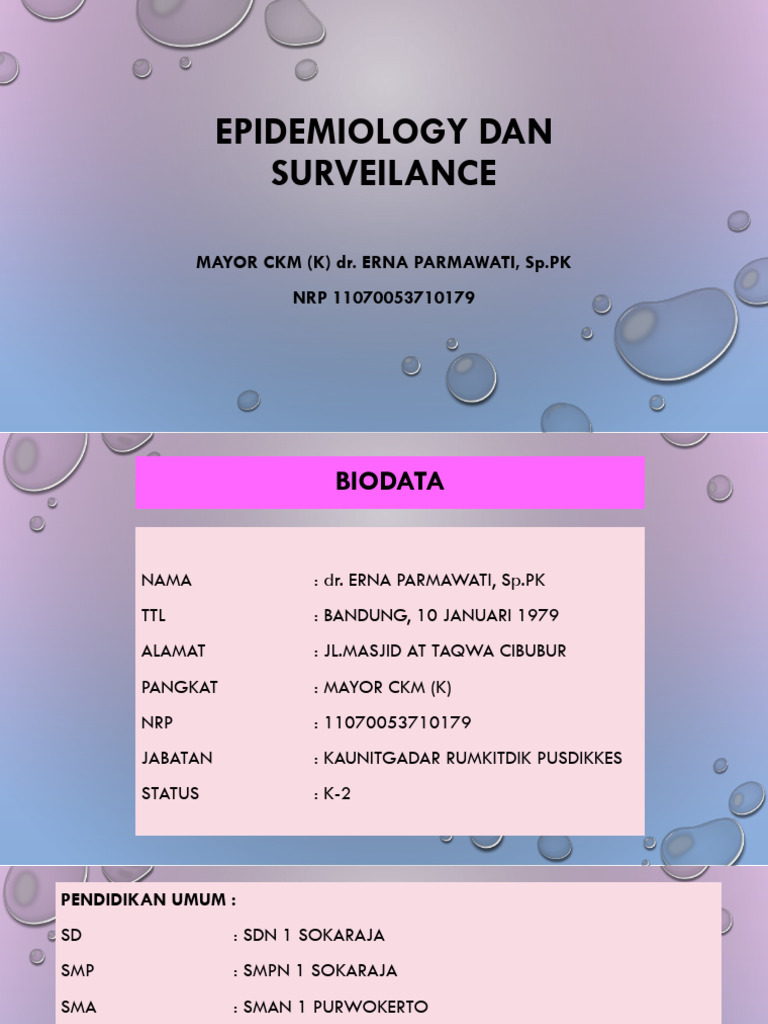Epidemiology Dan Surveilance - DR - Erna, SPPK | PDF