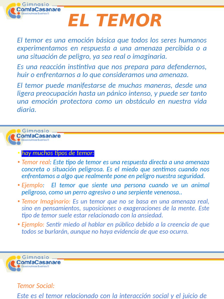 Tipos de temor y cómo superarlos | PDF | Temor | Relaciones personales ...