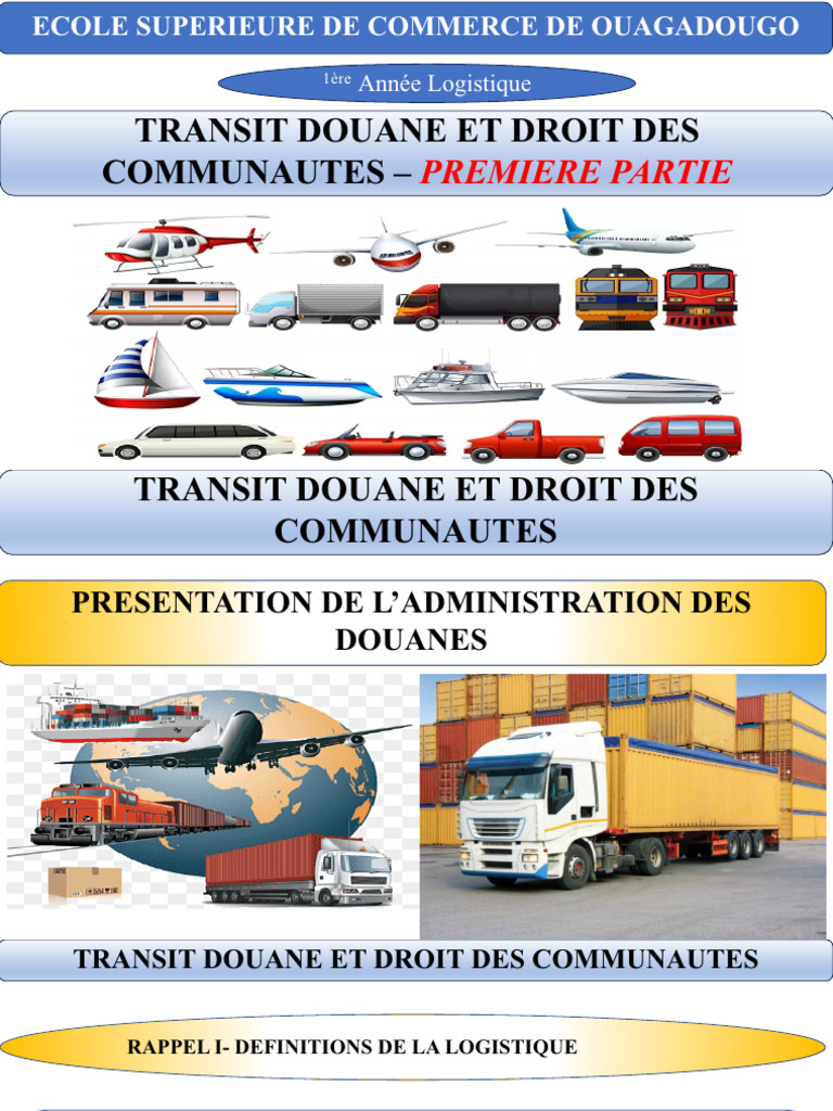 Transit Douane Et Droit Des Communautes - 1ère Partie | PDF