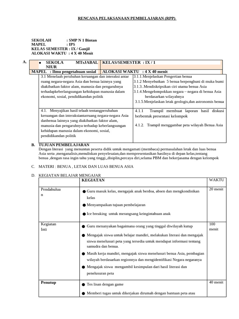 RPP 22 - 23 Ganjil | PDF