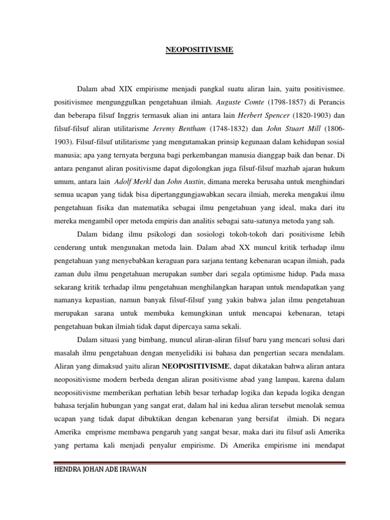 NEOPOSITIVISME | PDF