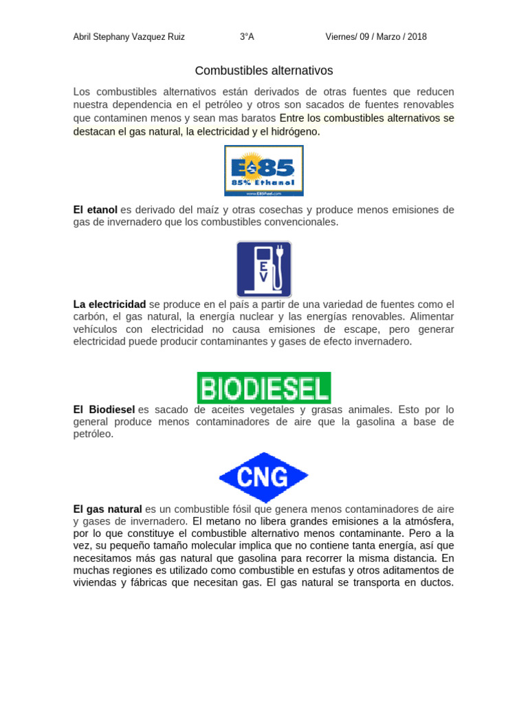Combustibles Alternativos | PDF