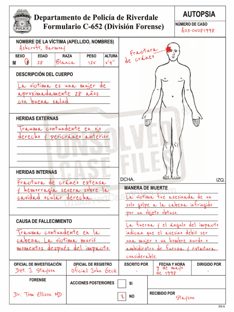 Reporte Del Médico Forense | PDF