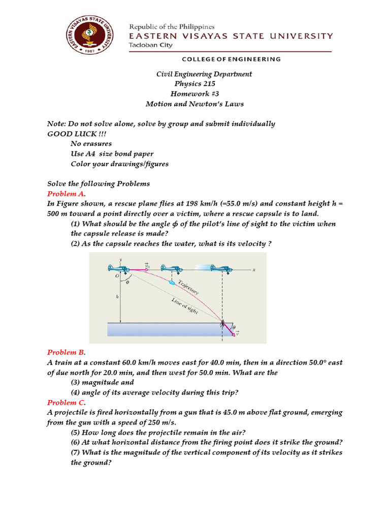 Homework 3 Motion and Newtons Laws | PDF