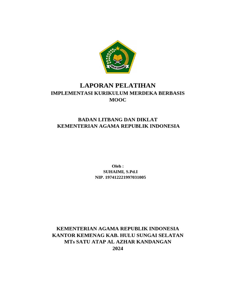 Laporan Pelatihan IKM-PINTAR 2024 | PDF