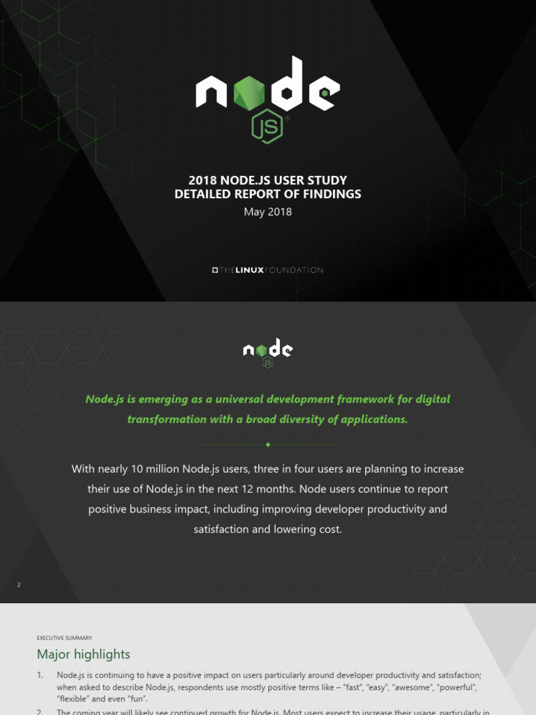 2018 Nodejs User Survey Report | PDF