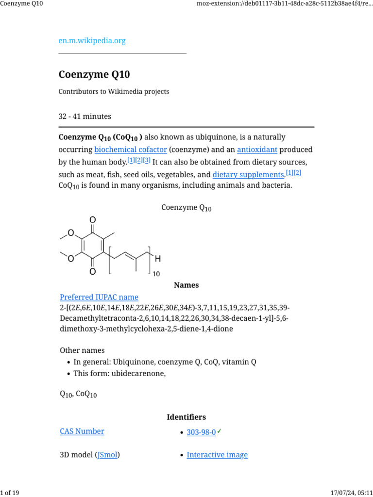 Coenzyme Q10 | PDF