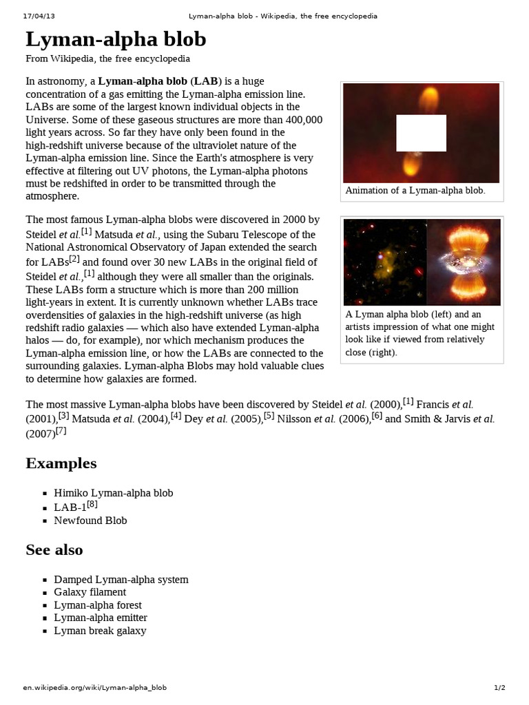Lyman-Alpha Blob | PDF