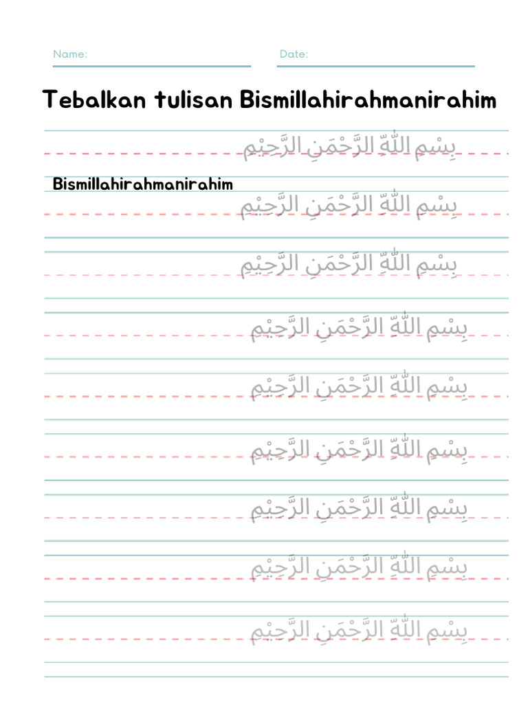 LKPD Menulis Bismillah | PDF