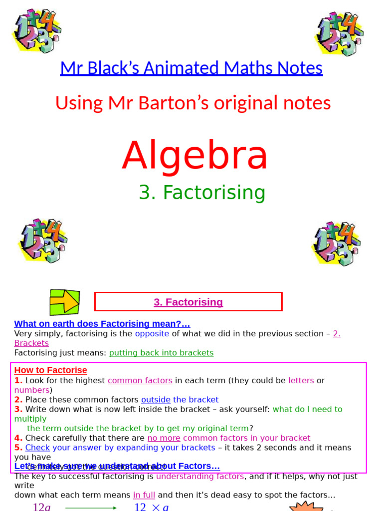 Factorising | PDF