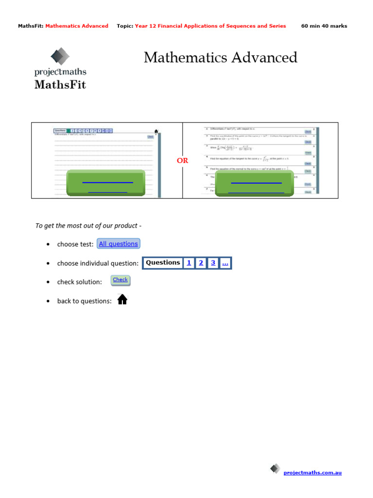 Financial-Applications-of-Sequences-and-Series-MA-MathsFit | PDF