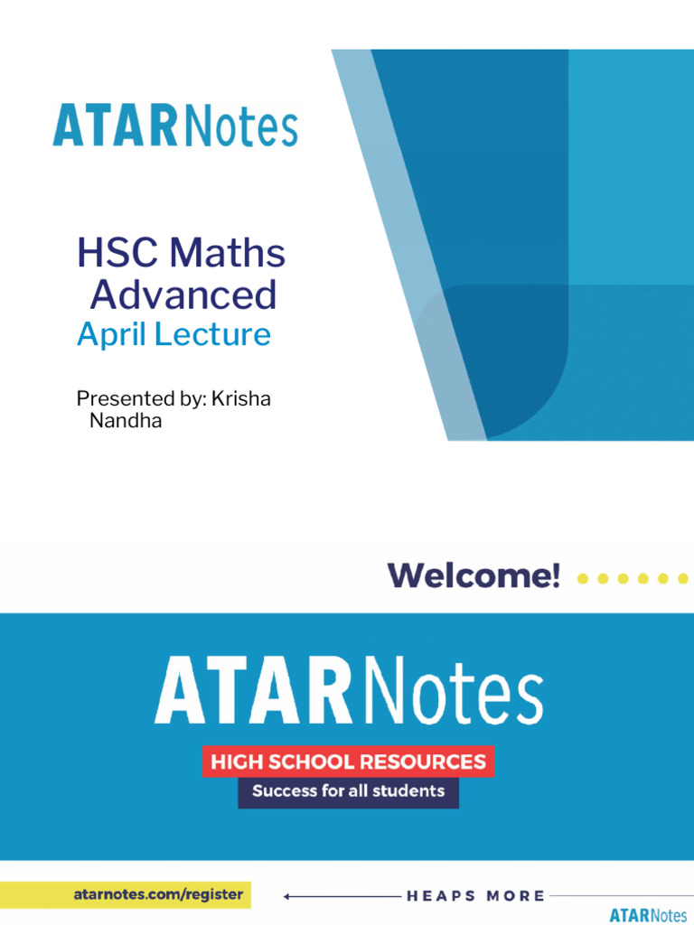 HSC Maths Advanced Lecture April 2023 | PDF