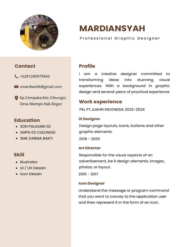 Krem Profesional Minimalis CV Resume Template - 20240823 - 074619 ...