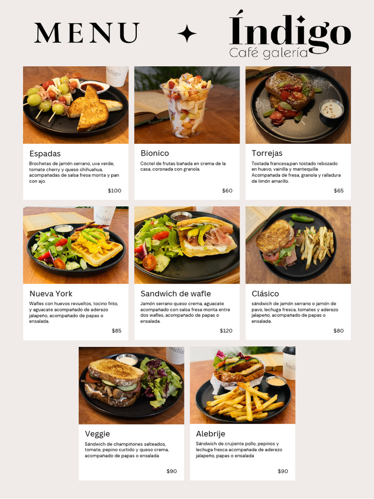 Menú Índigo | PDF