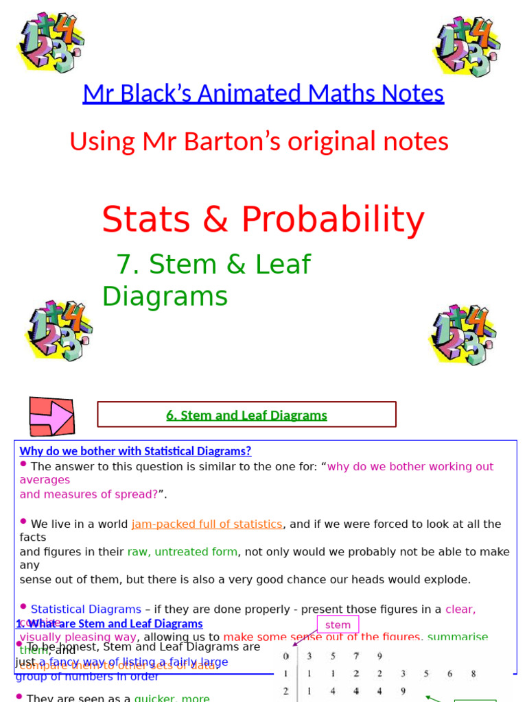 Stem & Leaf Diagrams | PDF