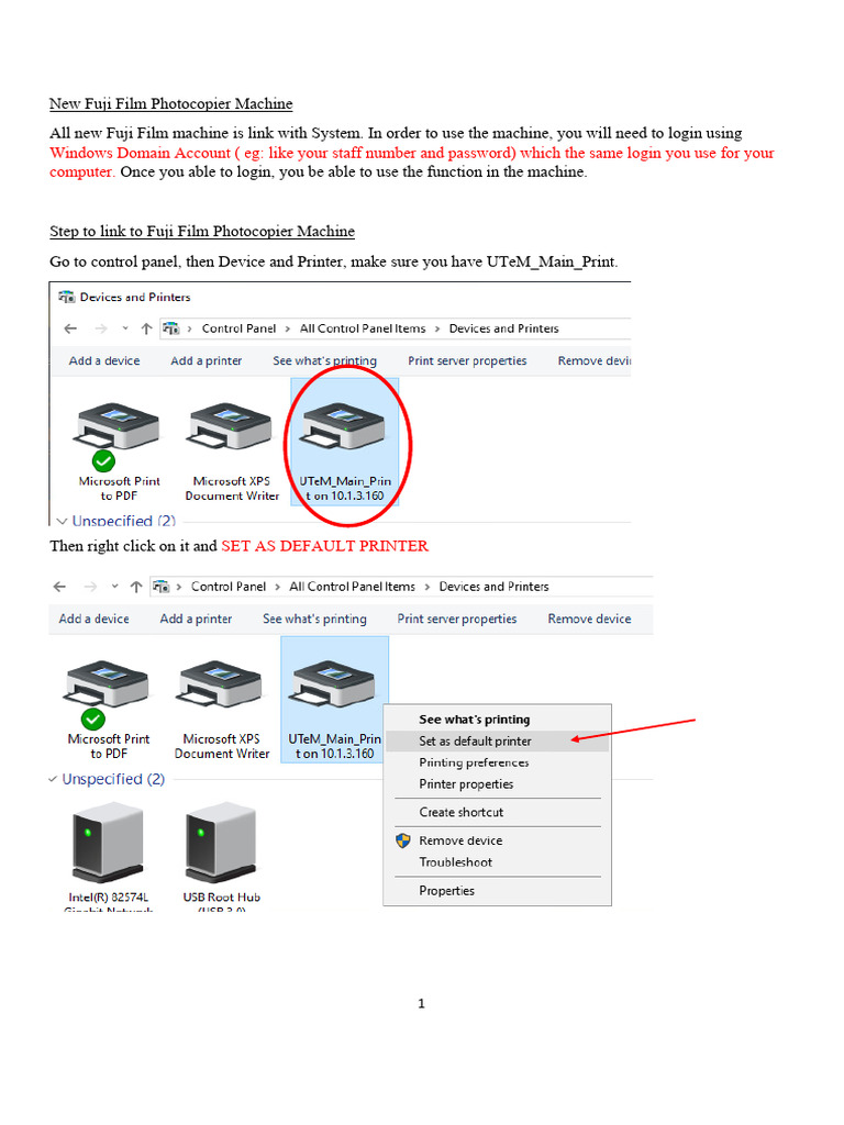 FujiFilm Driver Installation & Configuration (Main Campus) | PDF