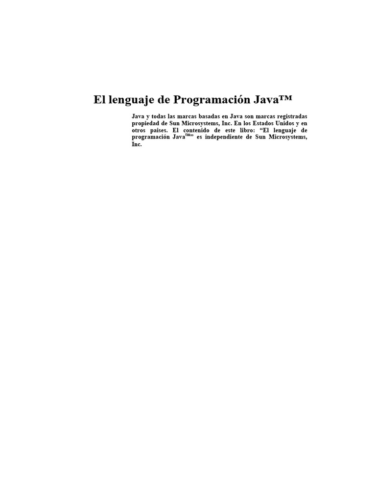 El Lenguaje de Programacion Java | PDF