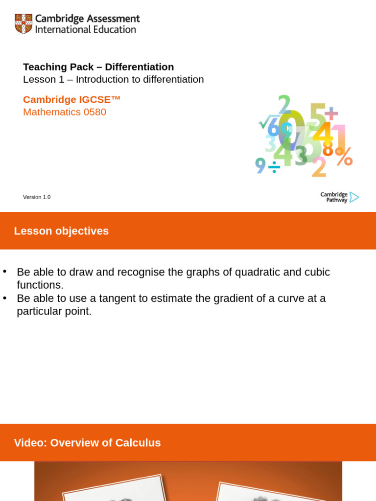 0580 Differentiation Lesson1 Introduction v1 | PDF