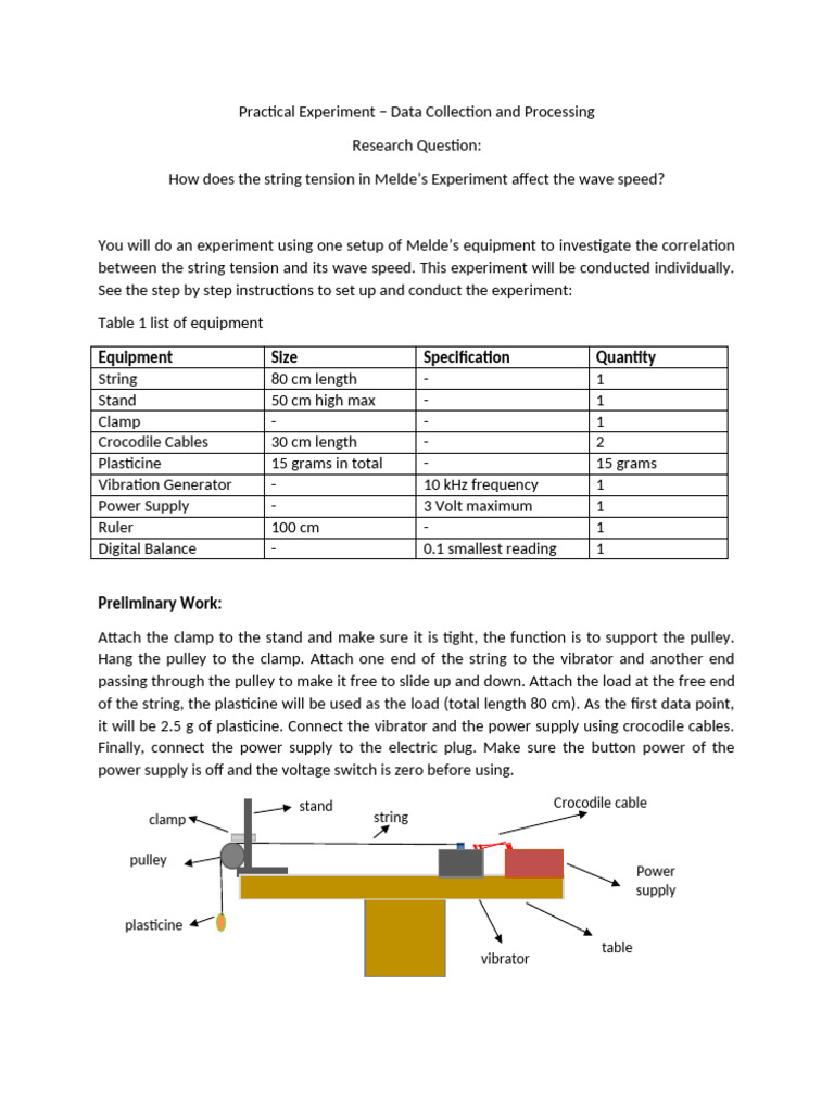 Melde - S String Tension Experiment | PDF