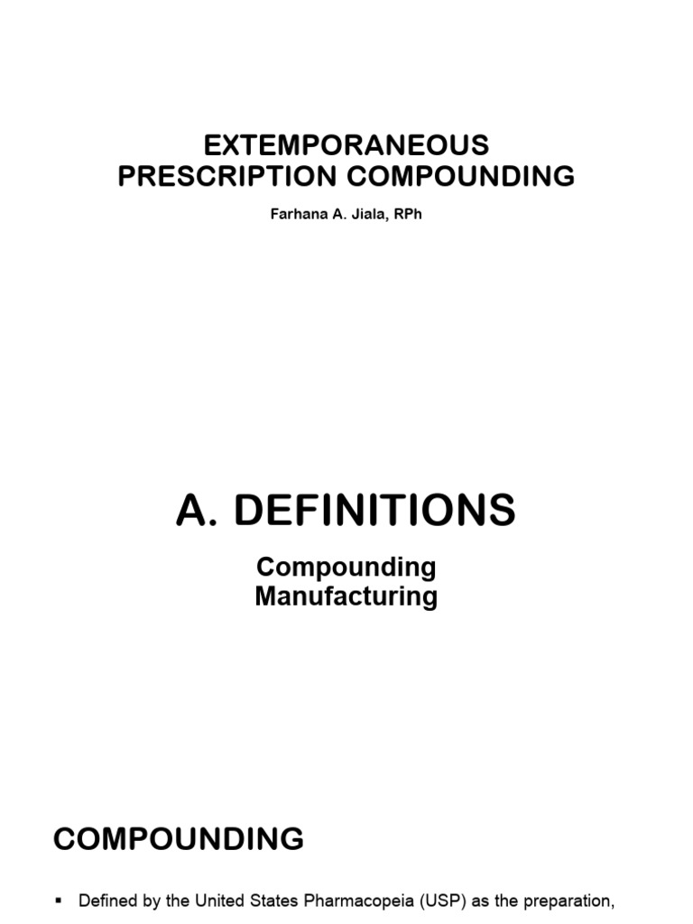 Extemporaneous Prescription Compounding | PDF