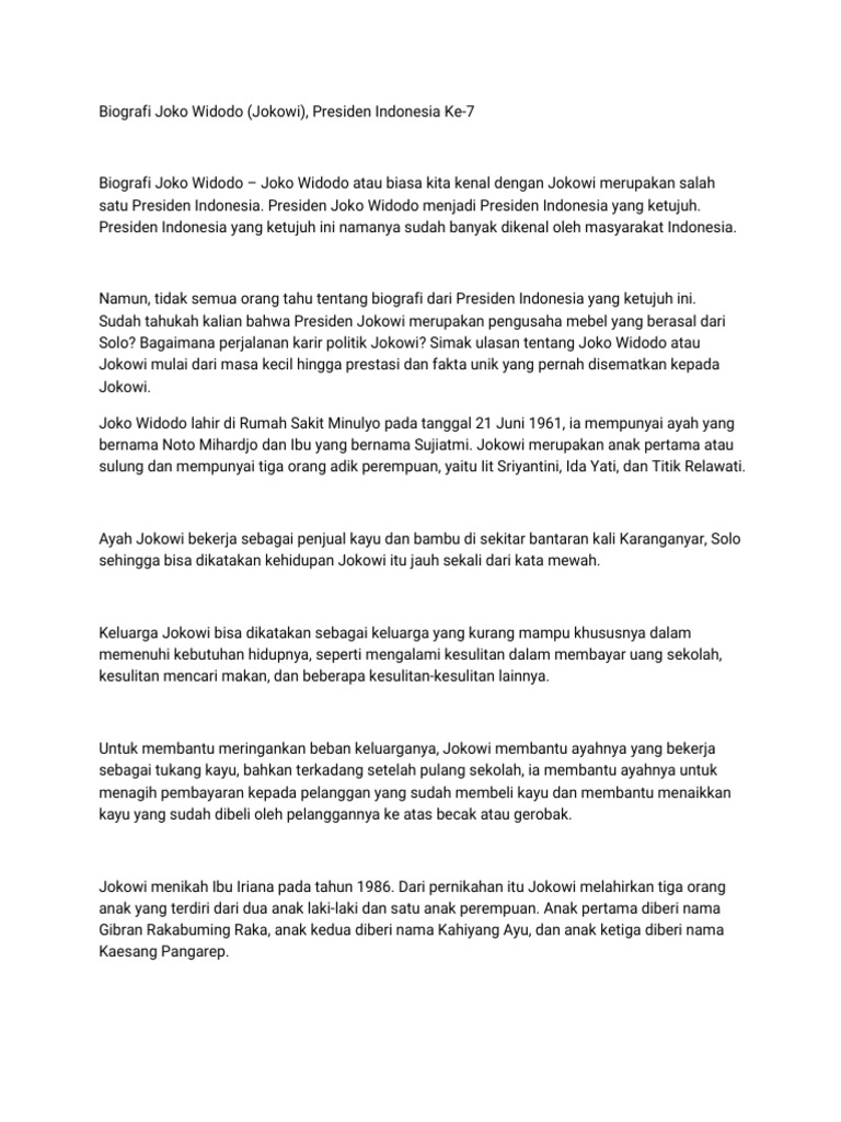 Biografi Joko W-WPS Office | PDF