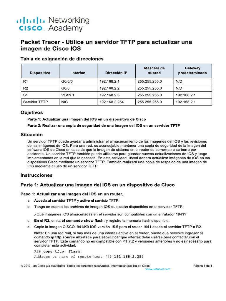 Use un servidor TFTP para actualizar una imagen del IOS de Cisco | PDF Use un servidor TFTP para actualizar una imagen del IOS de Cisco | PDF