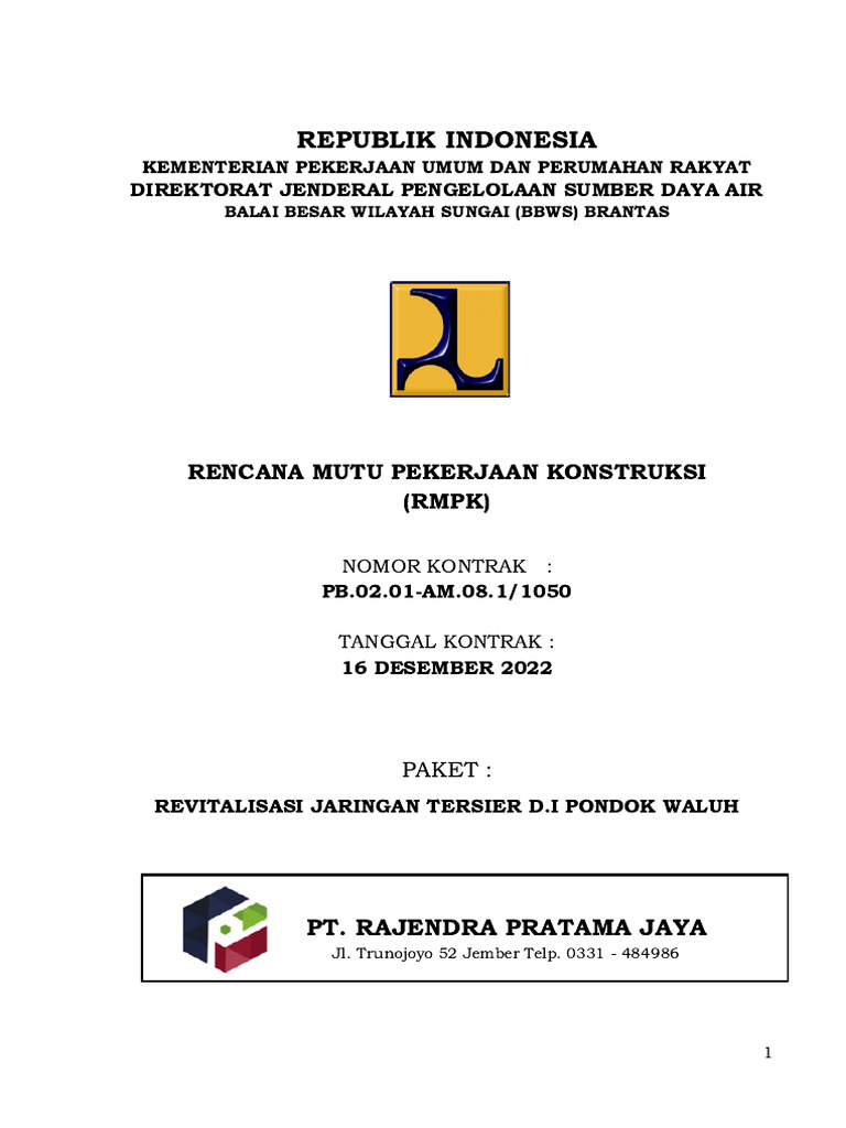 Contoh RMK Pengawasan Jalan | PDF