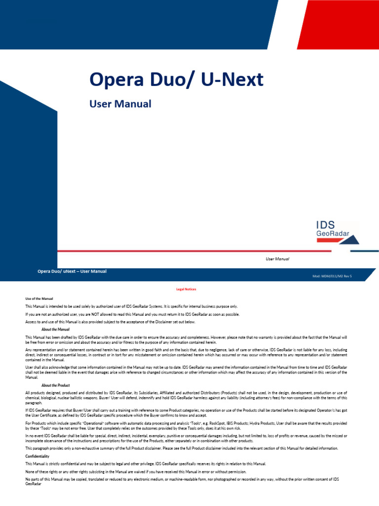 Opera Duo Unext User Manual | PDF
