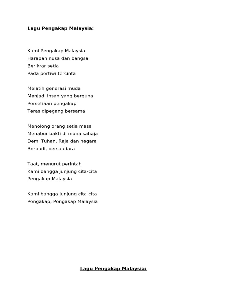 Lagu Pengakap Malaysia | PDF
