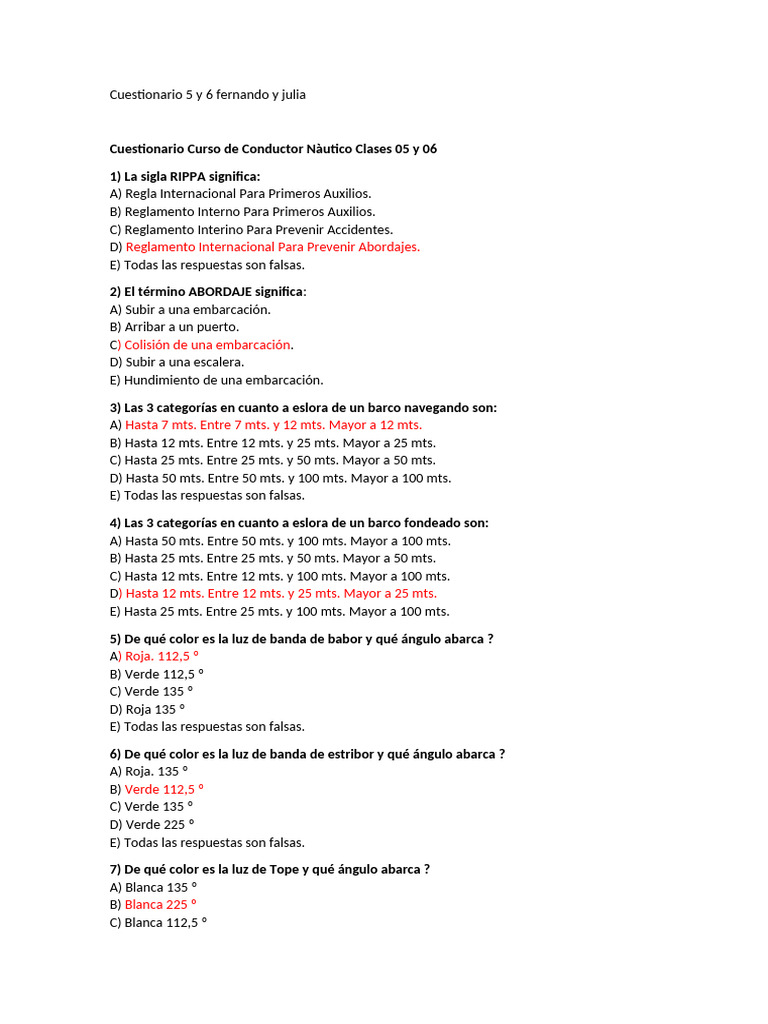 Cuestionario 5 y 6 Fernando y Julia | PDF