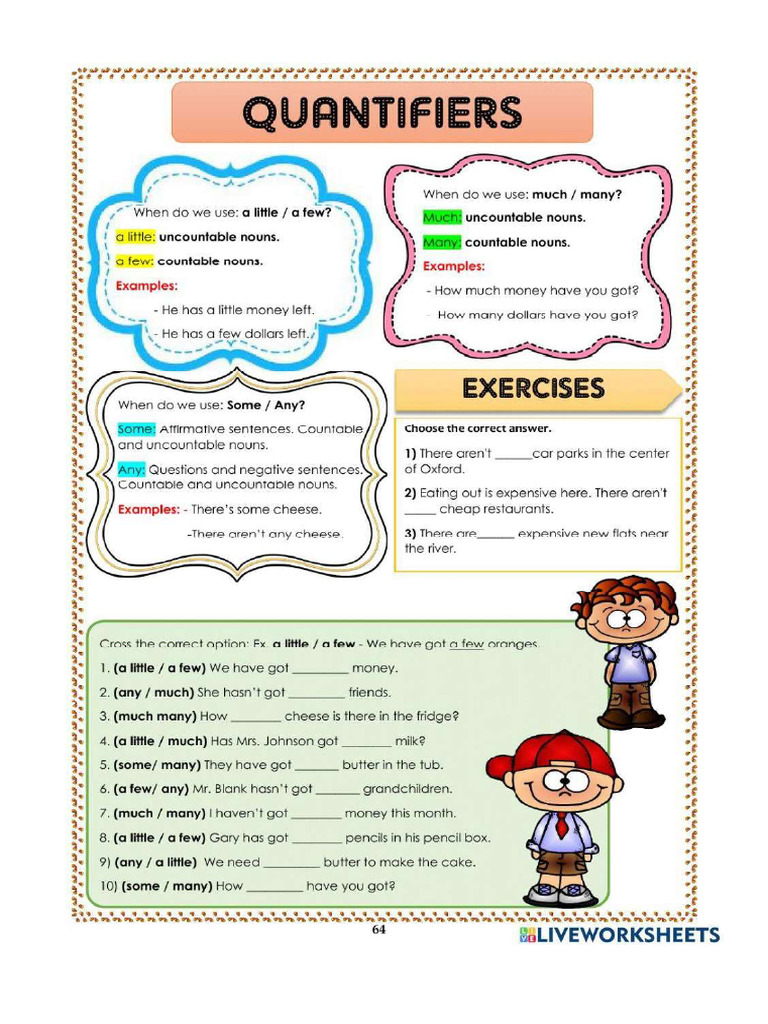 QUANTIFIERS. worksheet | PDF