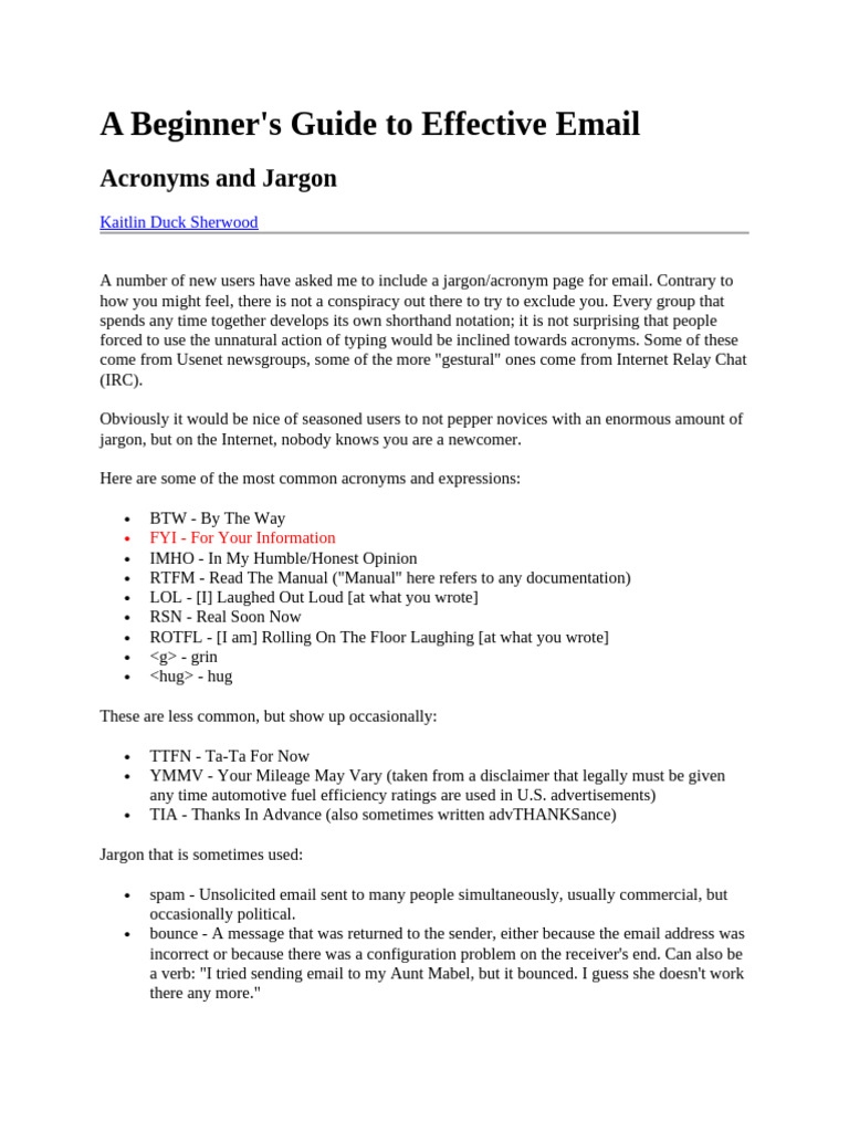 A Beginner E-Mail | PDF