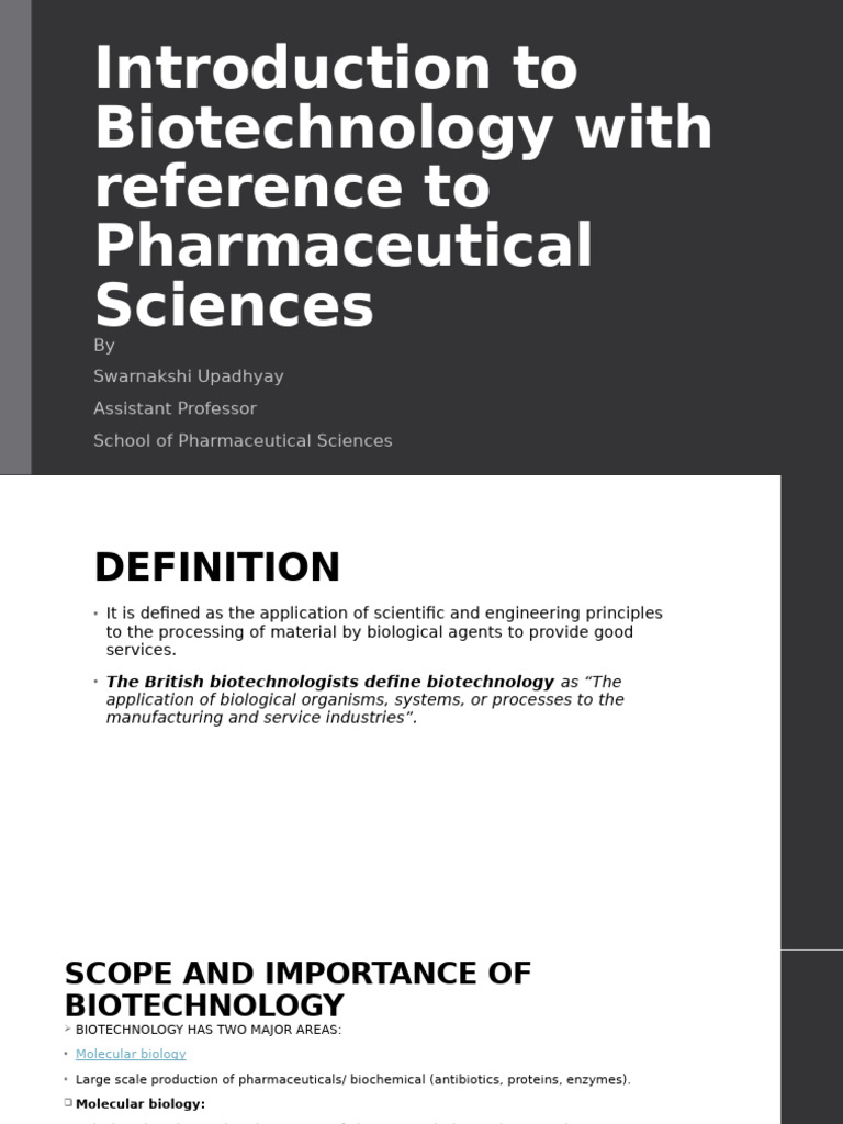 Introduction To Biotechnology With Reference To Pharmaceutical Sciences ...