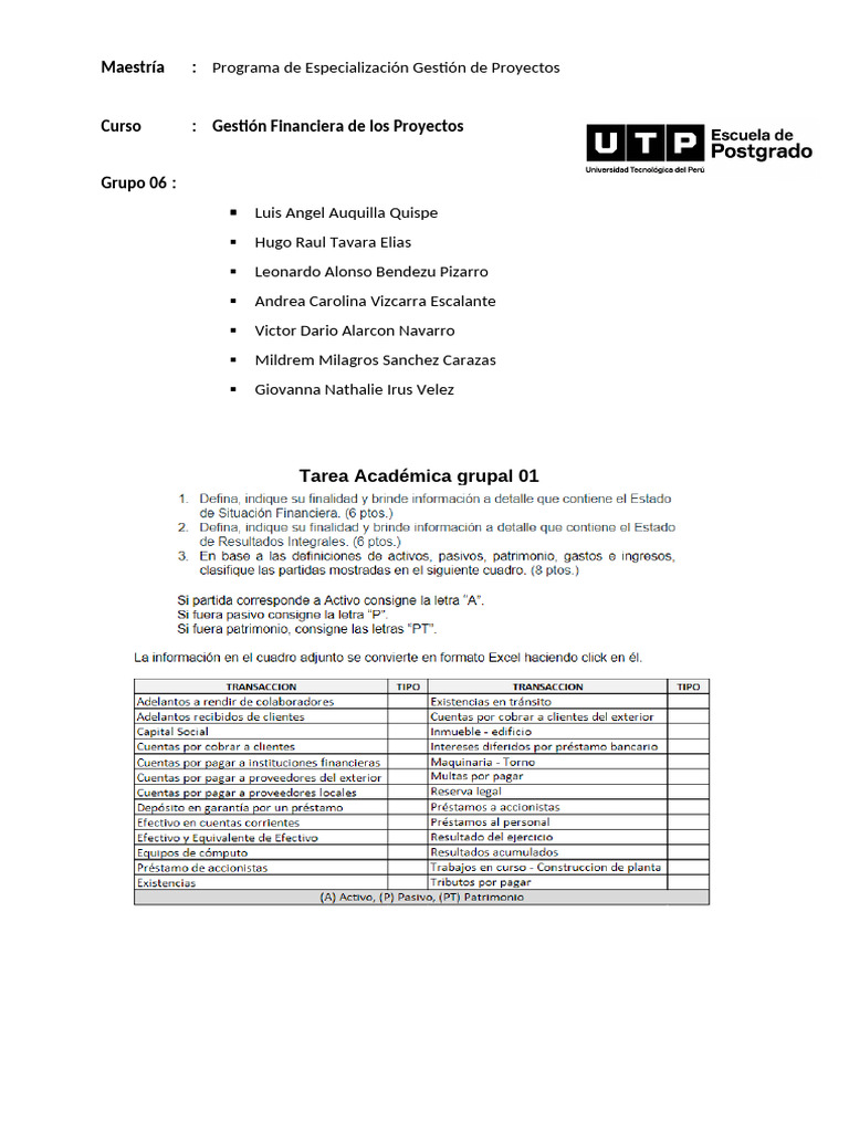 Formato Tarea Grupal 1 | PDF